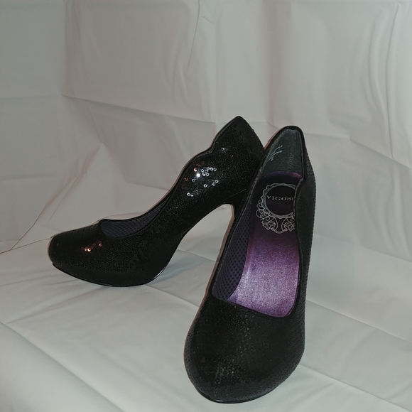 Vigoss | Shoes | Vigoss Black Noir Sequin Heels | Poshmark